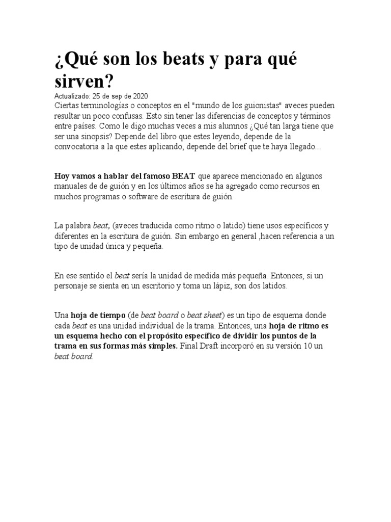 Qué son los beats y para qué sirven | PDF