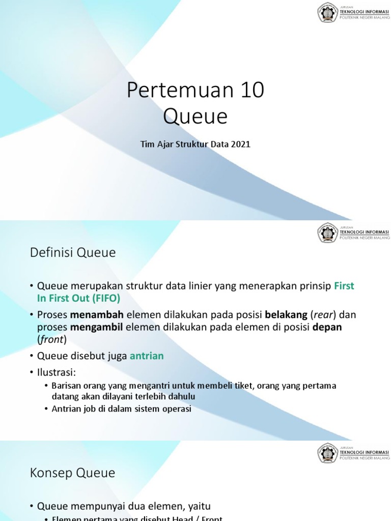 Pertemuan 10 - Queue | PDF