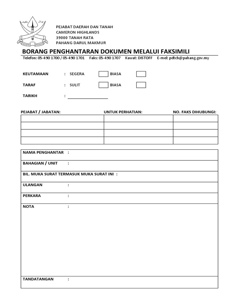 Borang Faks | PDF