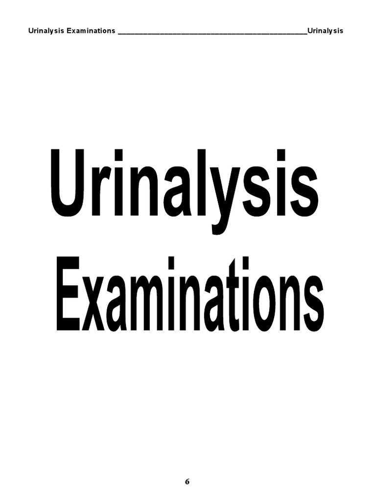 Urine Analysis Examination | PDF | Urine | Urinary Tract Infection