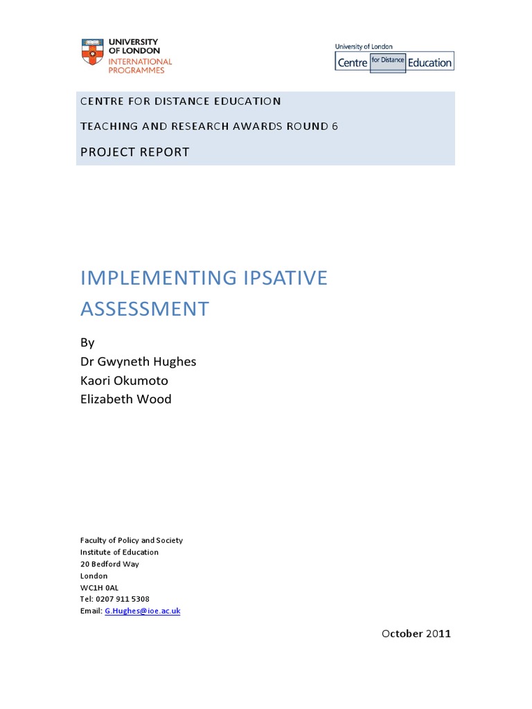 Ipsative Assessment | PDF | Educational Assessment | Tutor