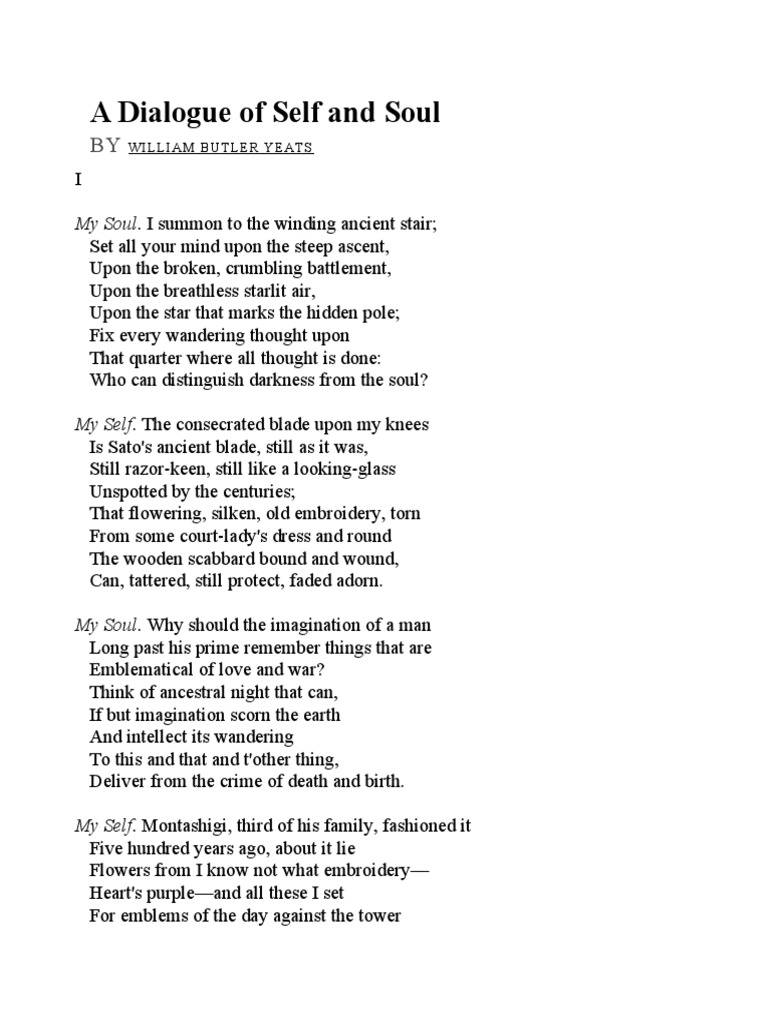 A Dialogue of Self and Soul | PDF | W. B. Yeats | Self