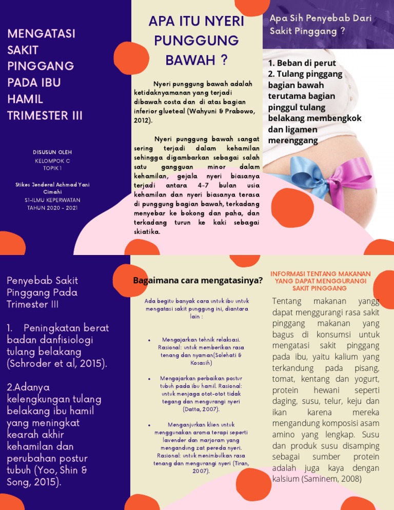 Mengatasi Nyeri Punggung Ibu Hamil TM 3 | PDF