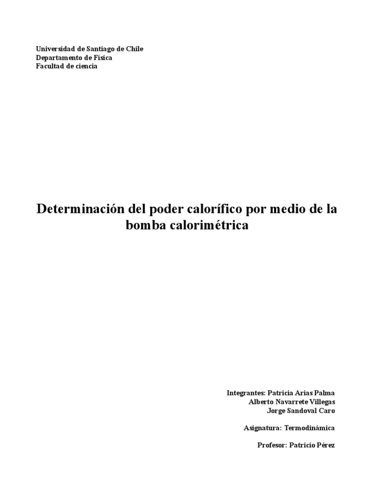 Poder Calorifico | PDF | Calor | Combustibles