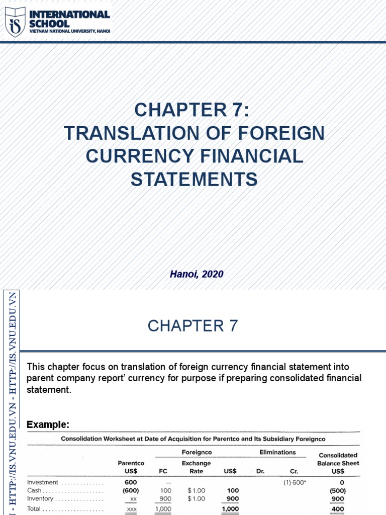 Chapter 7.translation of Foreign Currency Financial Statement | PDF ...