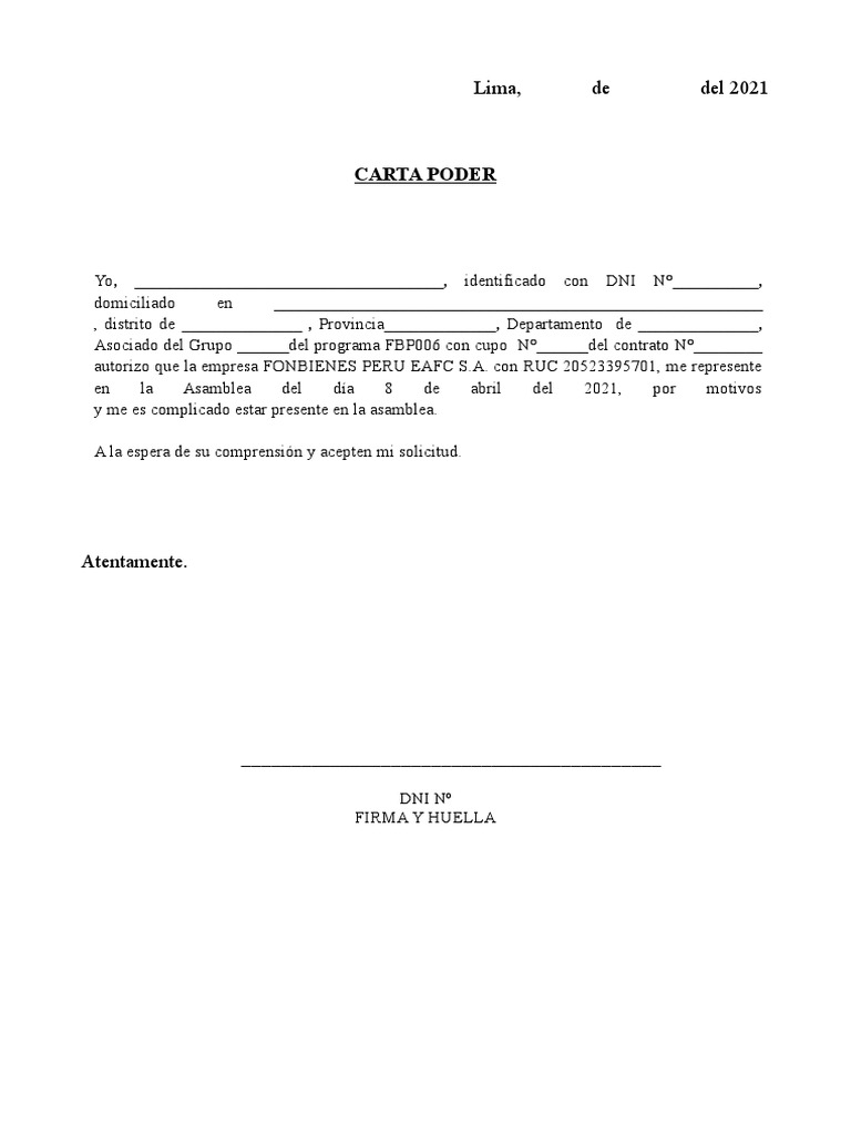 Carta Poder | PDF