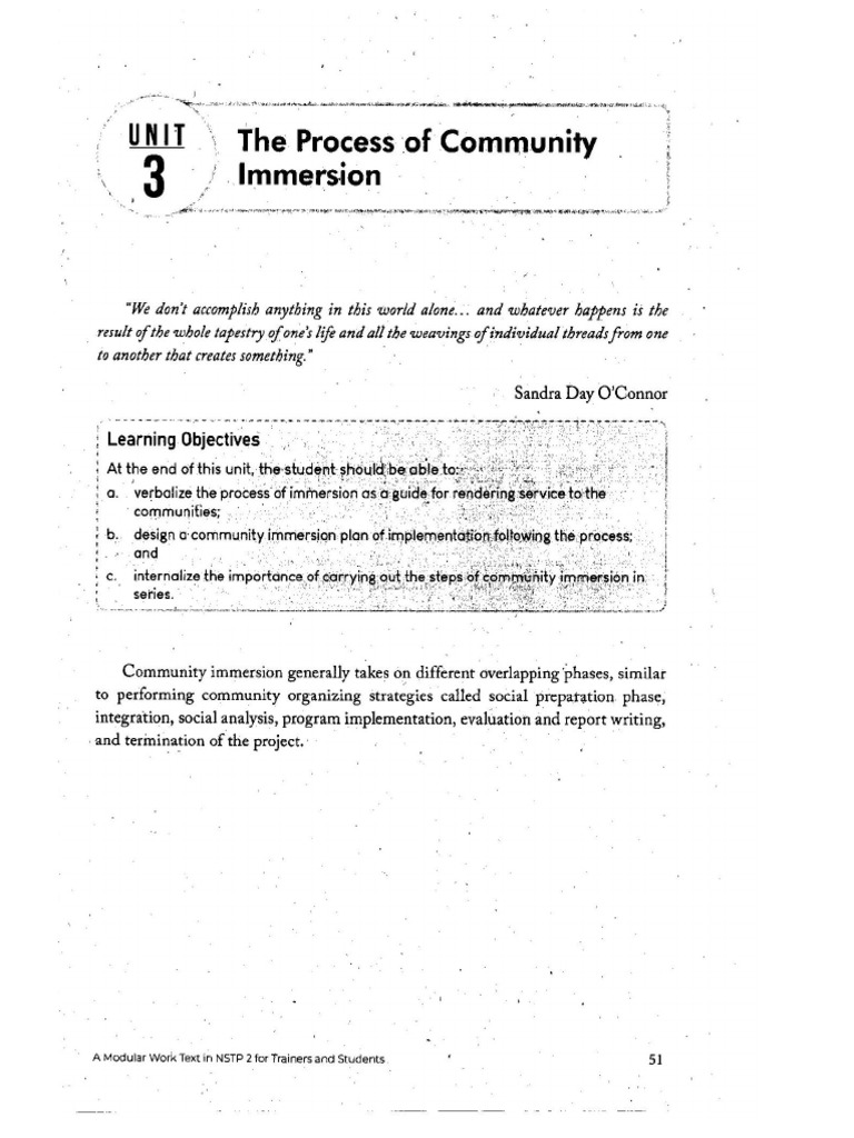 Process of Community Immersion PDF | PDF