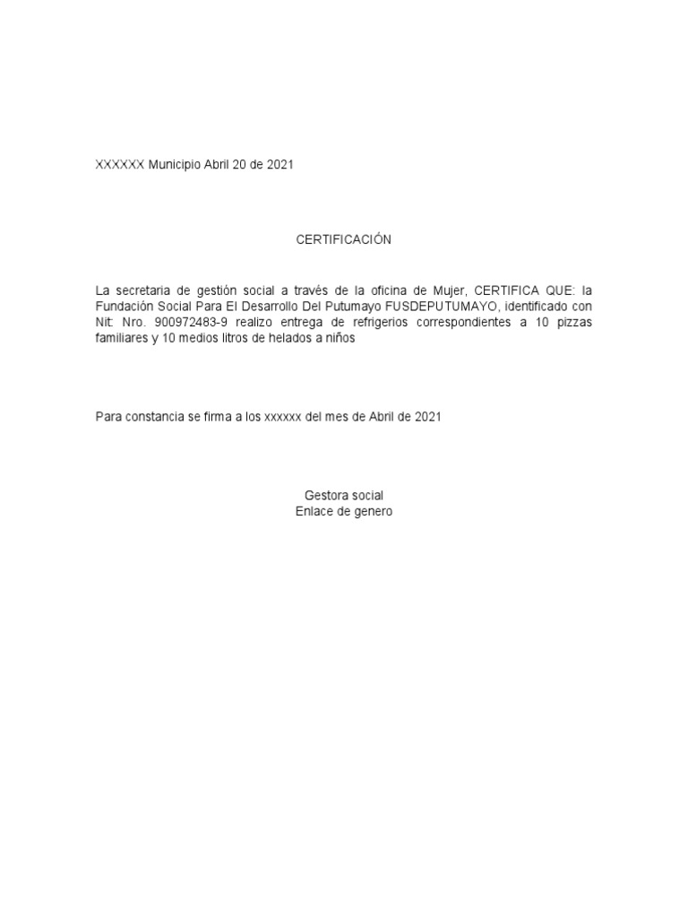 Certificado Niñez | PDF