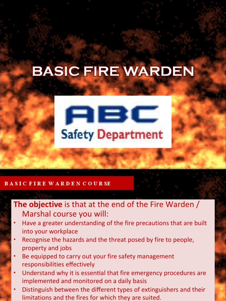 Basic Fire Warden Course Overview | PDF | Fires | Firefighting