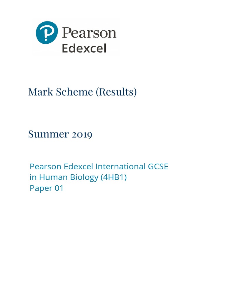 O.level Human Bio Edexcel Mark Scheme P1 2019 - 2020 | PDF ...