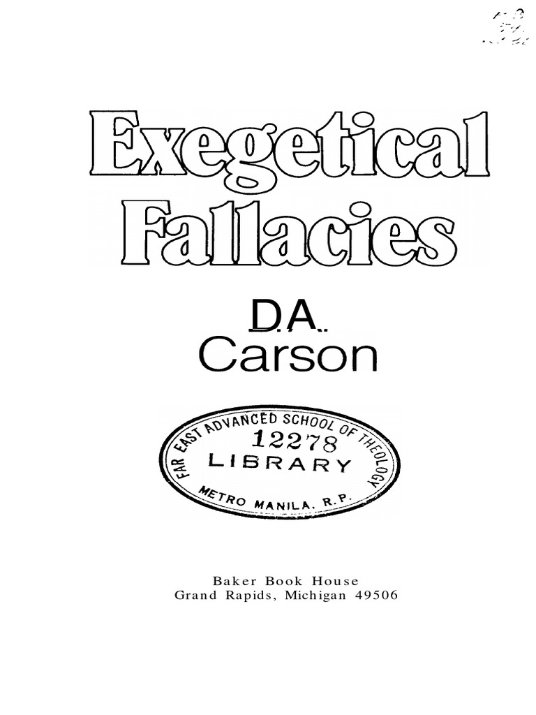 Donald A. Carson - Exegetical Fallacies-Baker Book House (1984 ...