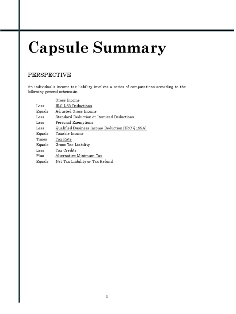 Income Tax Outline | PDF | Tax Deduction | Income Tax In The United States