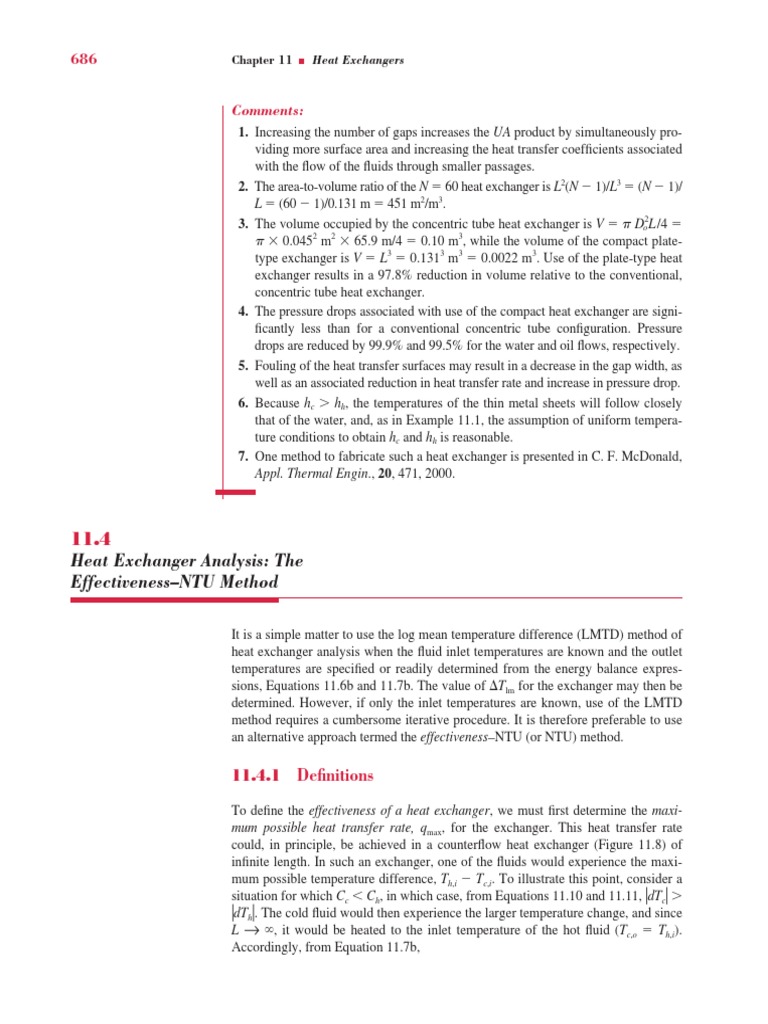 NTU Method Fundamentals of Heat and Mass Transfer Frank P Incropera ...