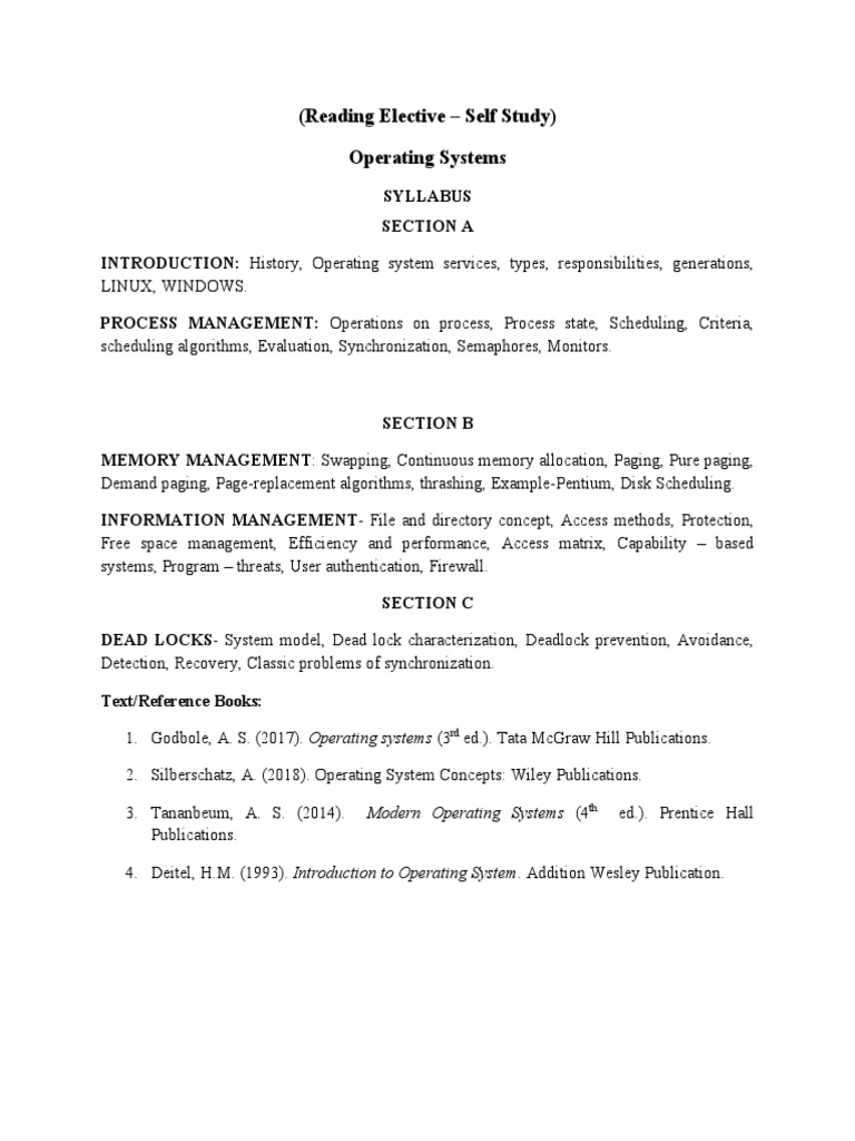 Reading Elective Syllabus | Download Free PDF | Reliability Engineering ...