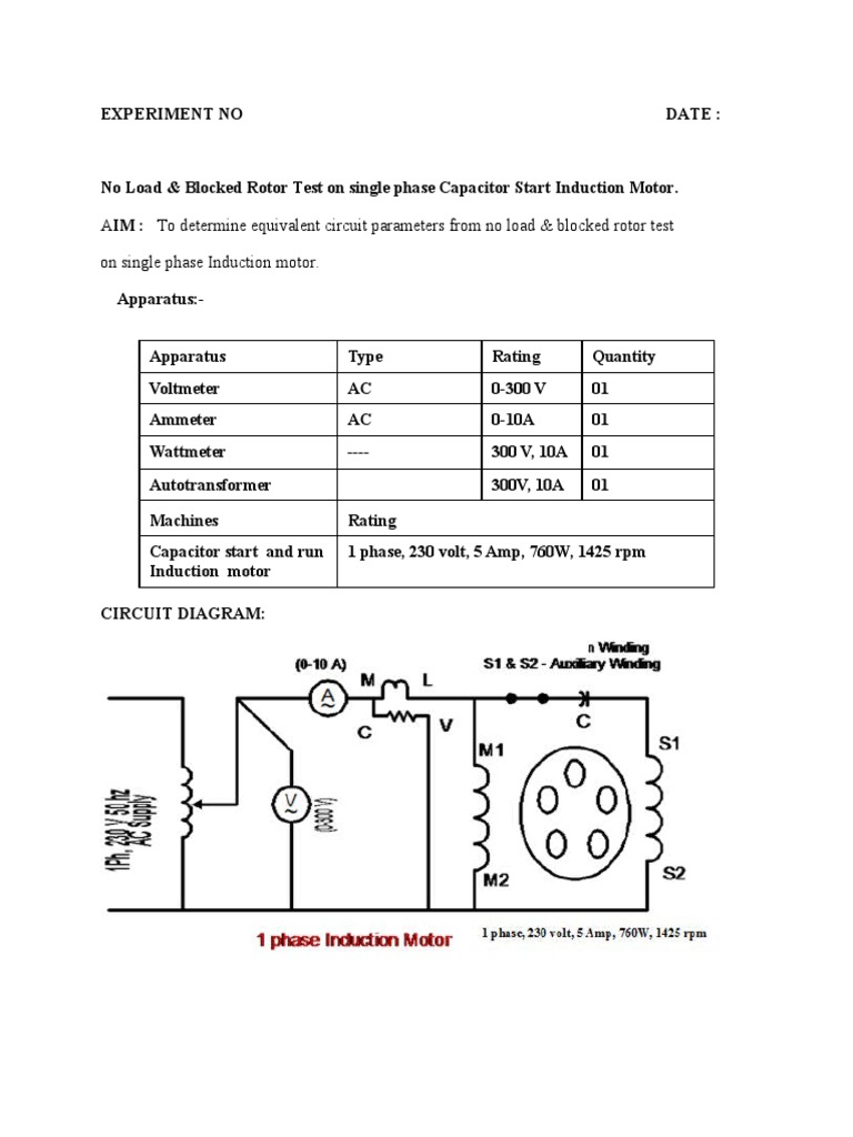 No Load & Blocked Rotor Test Guide | PDF | Electric Motor | Electrical ...