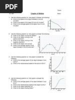 Motion in One Dimension Worksheet 1 | PDF | Acceleration | Velocity