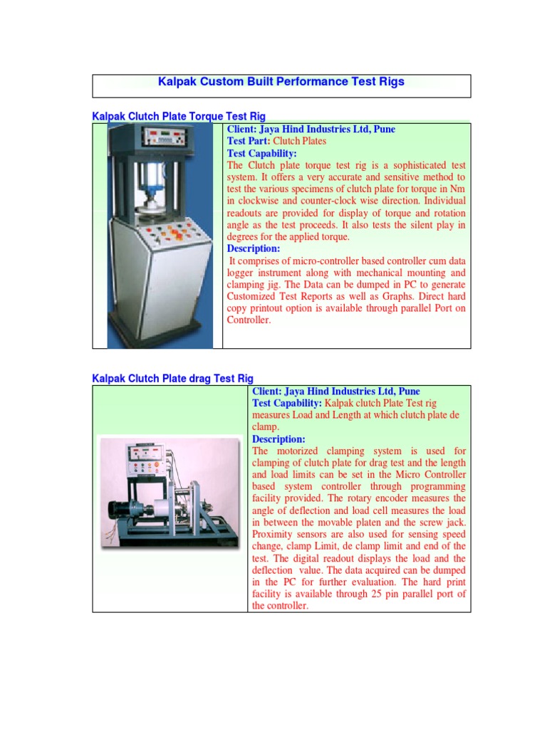 Custom Built Test Rigs | PDF | Relay | Ignition System