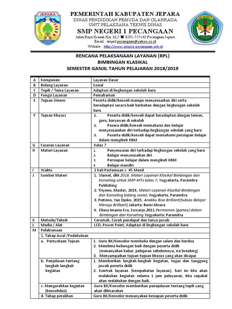 RPL ADAPTASI DI LINGKUNGAN SEKOLAH BARU (Ganjil) | PDF RPL ADAPTASI DI LINGKUNGAN SEKOLAH BARU (Ganjil) | PDF