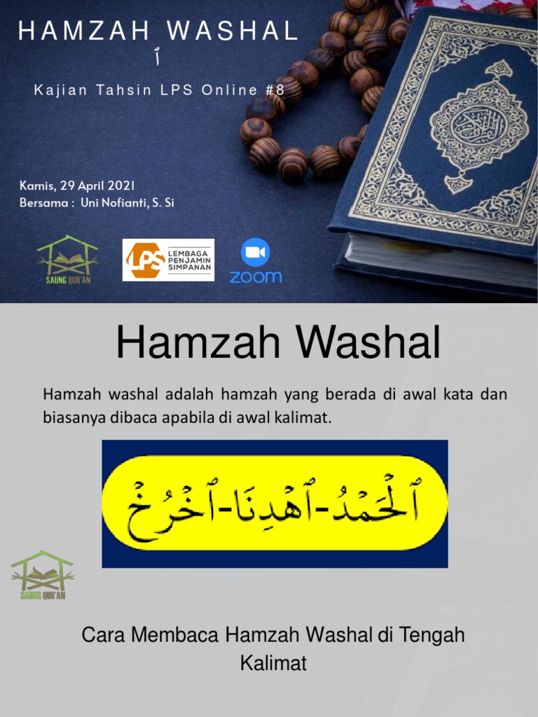 Hamzah Washal : Kajian Tahsin LPS Online #8 | PDF | Orthography ...