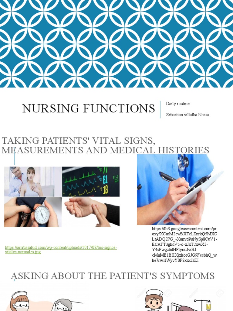 Nursing Functions: Daily Routine Sebastian Villalba Nossa | PDF ...