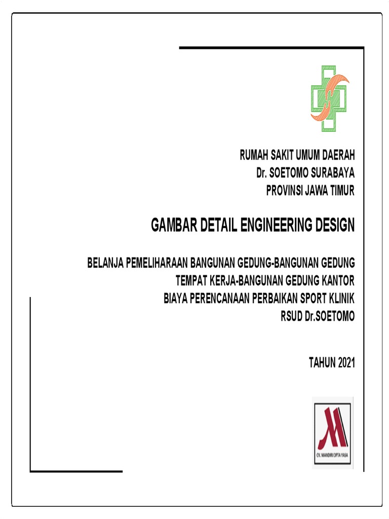 Gambar Detail Engineering Design: Rumah Sakit Umum Daerah Dr. Soetomo ...
