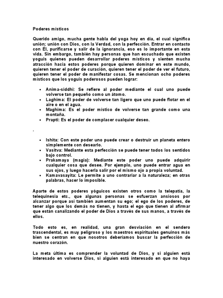 Poderes Místicos | PDF | Misticismo | Dios