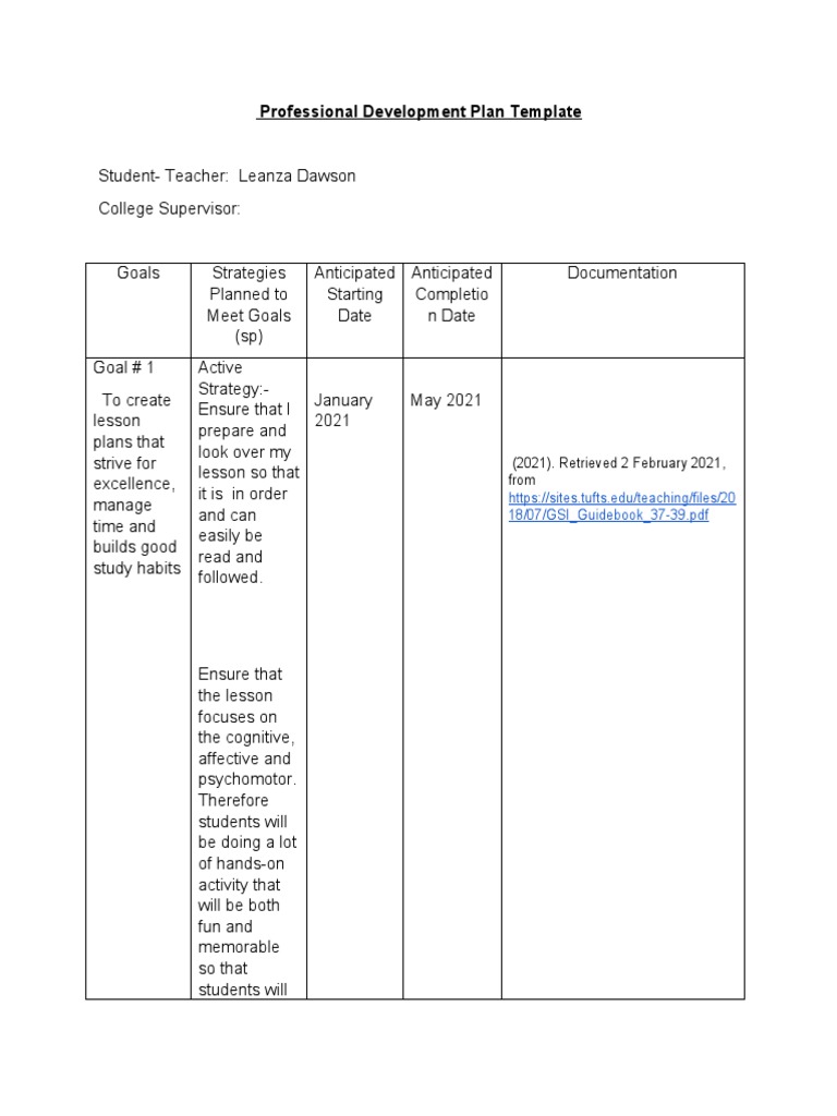 Pdplan | PDF | Lesson Plan | Teaching