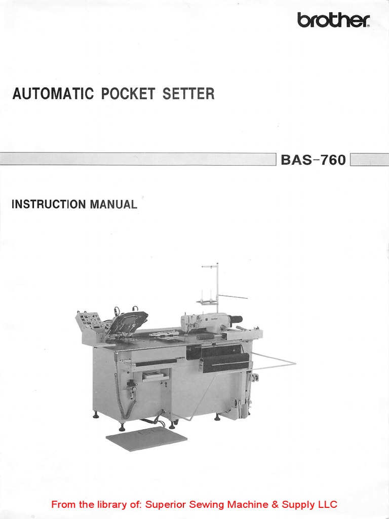 Brother BAS-760 Instruction Manual | PDF | Sewing Machine | Sewing