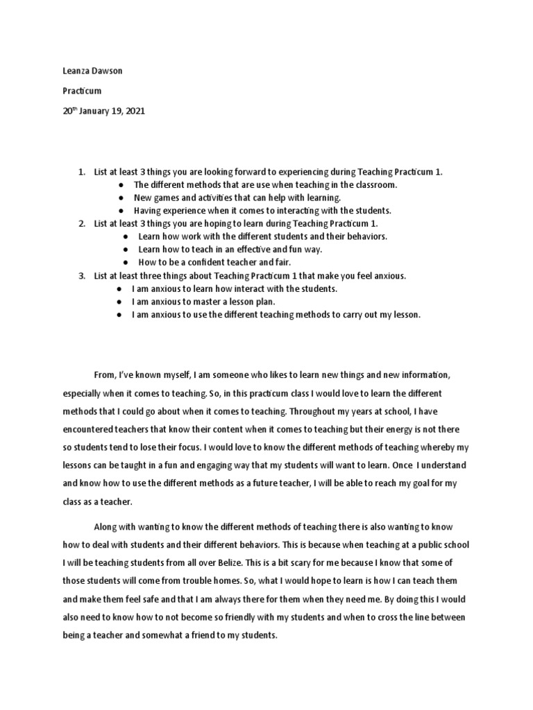 Practicum 1 | PDF | Lesson Plan | Teachers