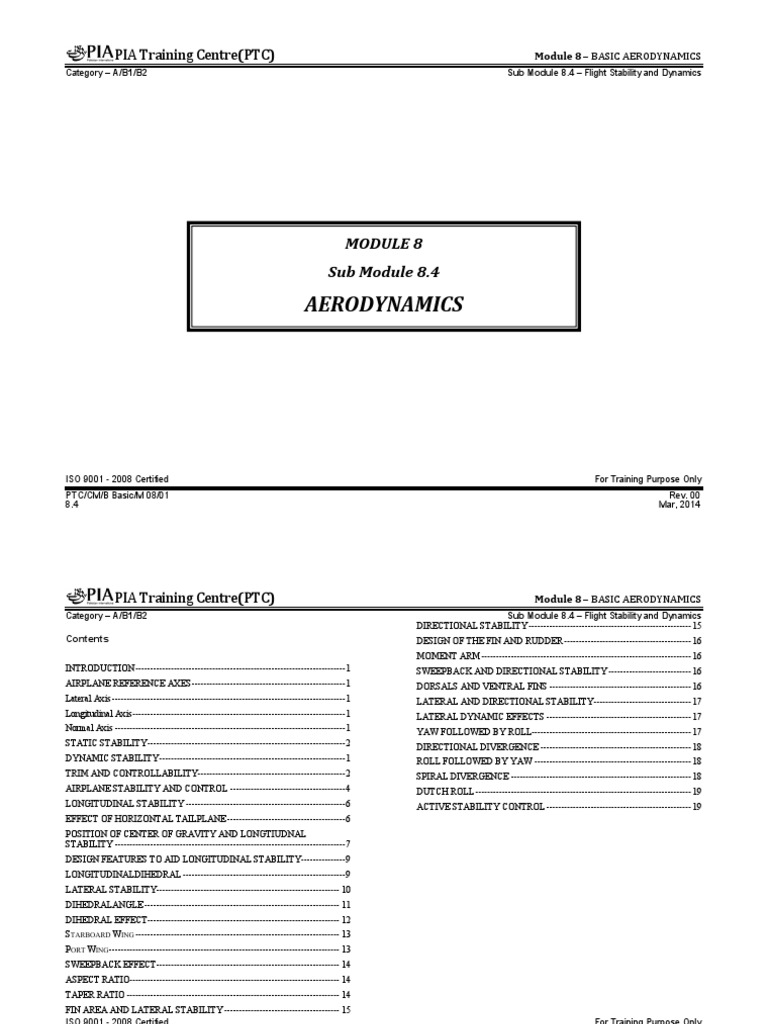 Flight Stability and Dynamics Aerodynamics | PDF | Flight Dynamics ...
