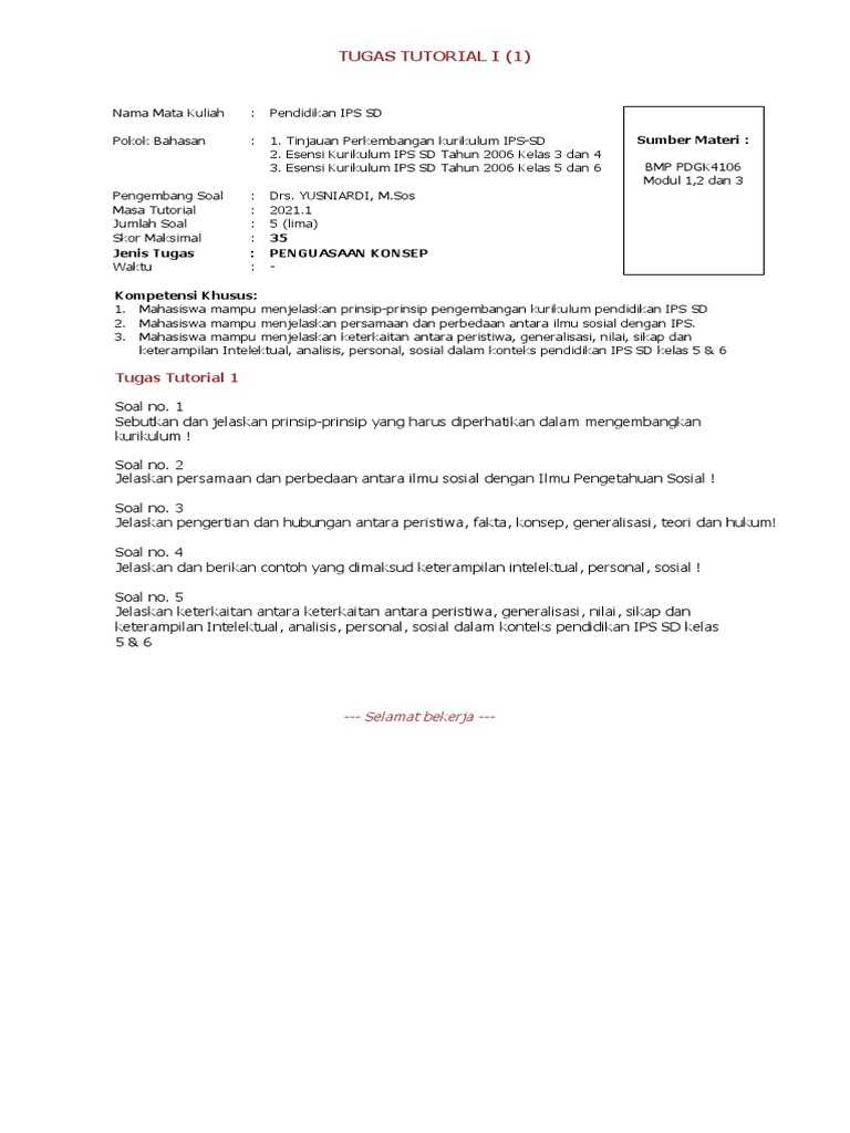 Tugas Tutorial 1 | PDF