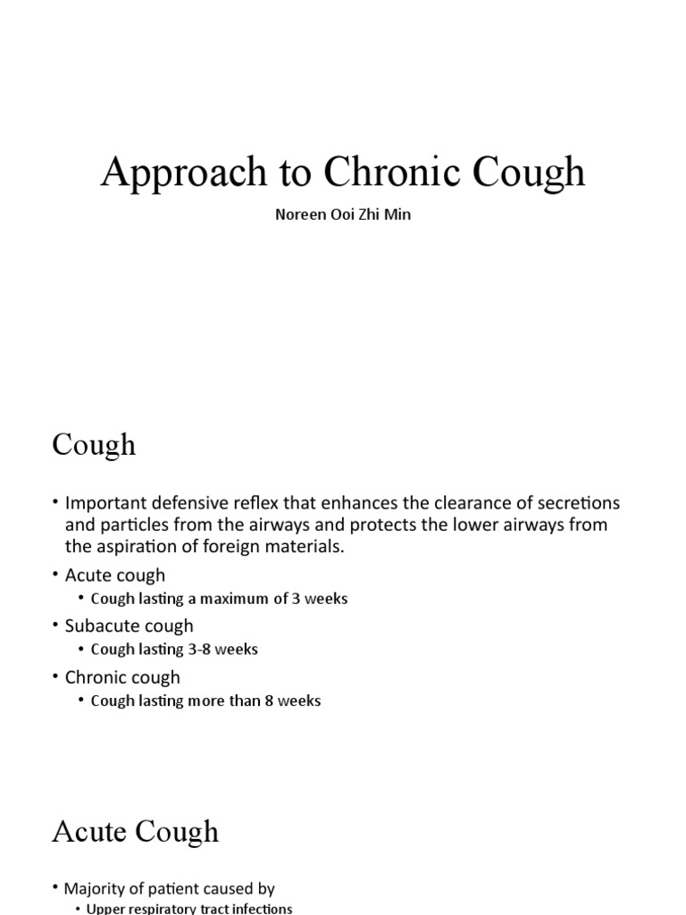 Approach To Chronic Cough | PDF | Cough | Asthma