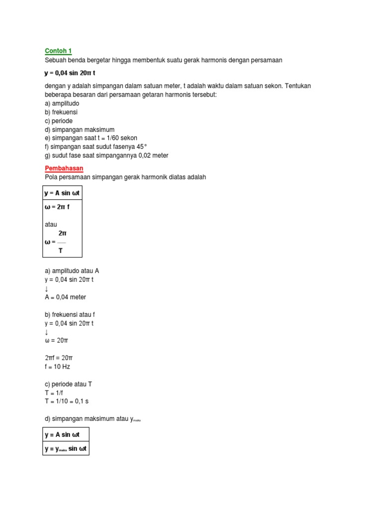 Getaran Harmonik | PDF