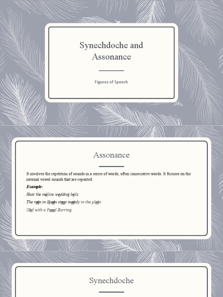 Figures of Speech: Assonance & Synecdoche | PDF