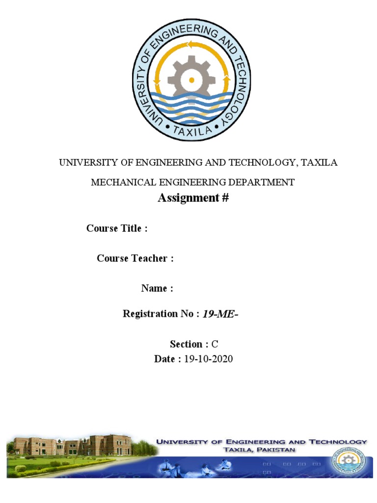 Assignment #: University of Engineering and Technology, Taxila | PDF | Buoyancy | Physics