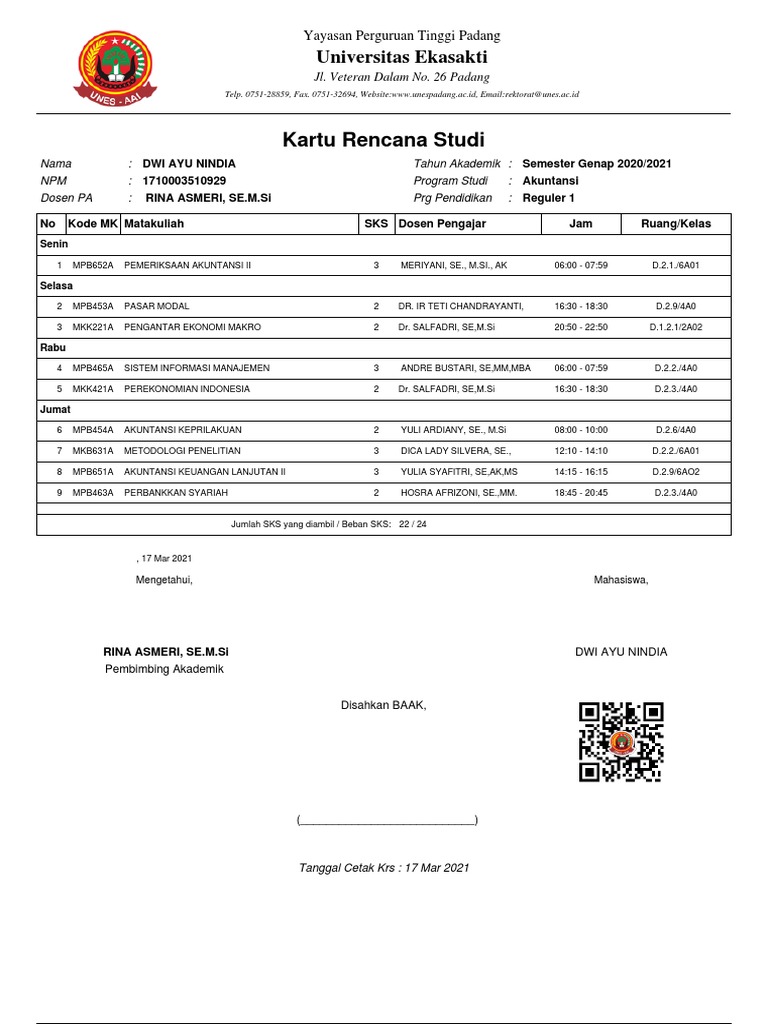 Krs Semester Genap | PDF