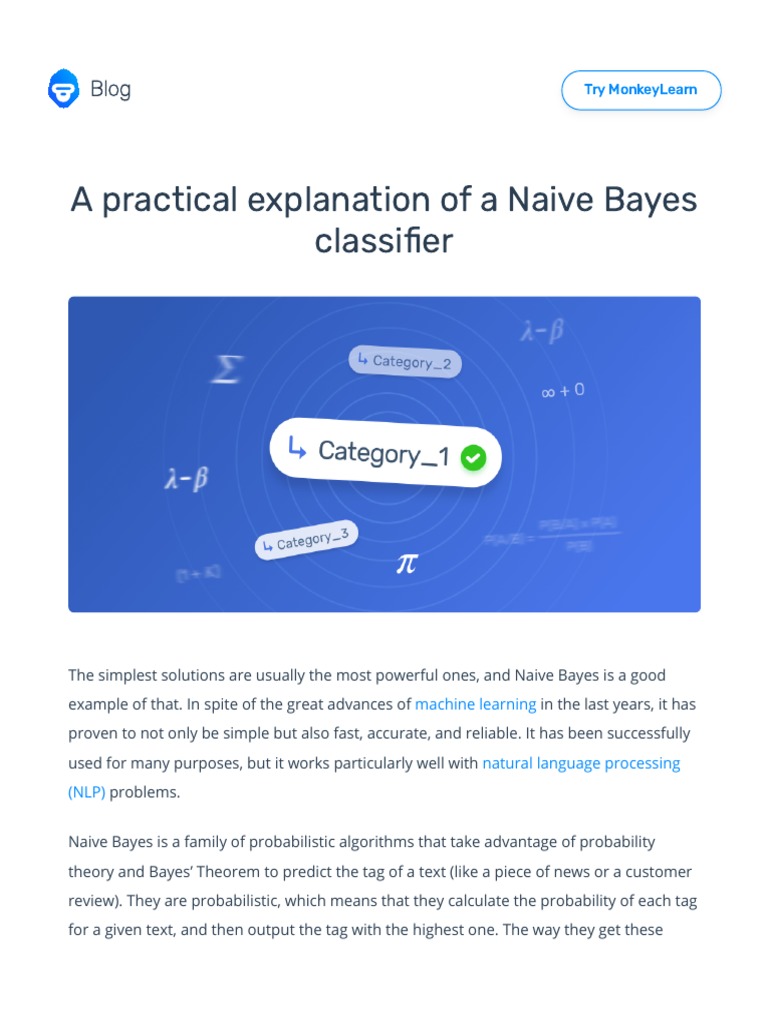Naive Bayes Classifier - Basics | PDF | Computer Programming | Applied ... Naive Bayes Classifier - Basics | PDF | Computer Programming | Applied ...