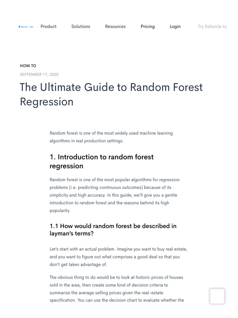 Random Forest - Basics | PDF | Regression Analysis | Mean Squared Error