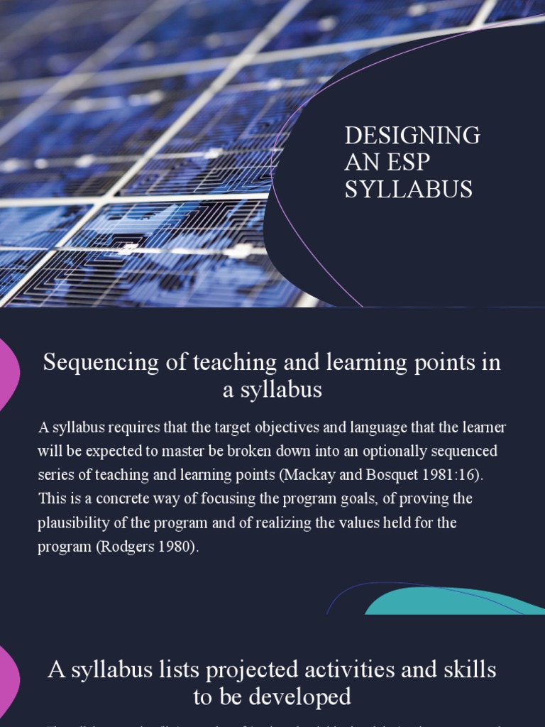 Designing An Esp Syllabus | PDF | Educational Psychology | Information
