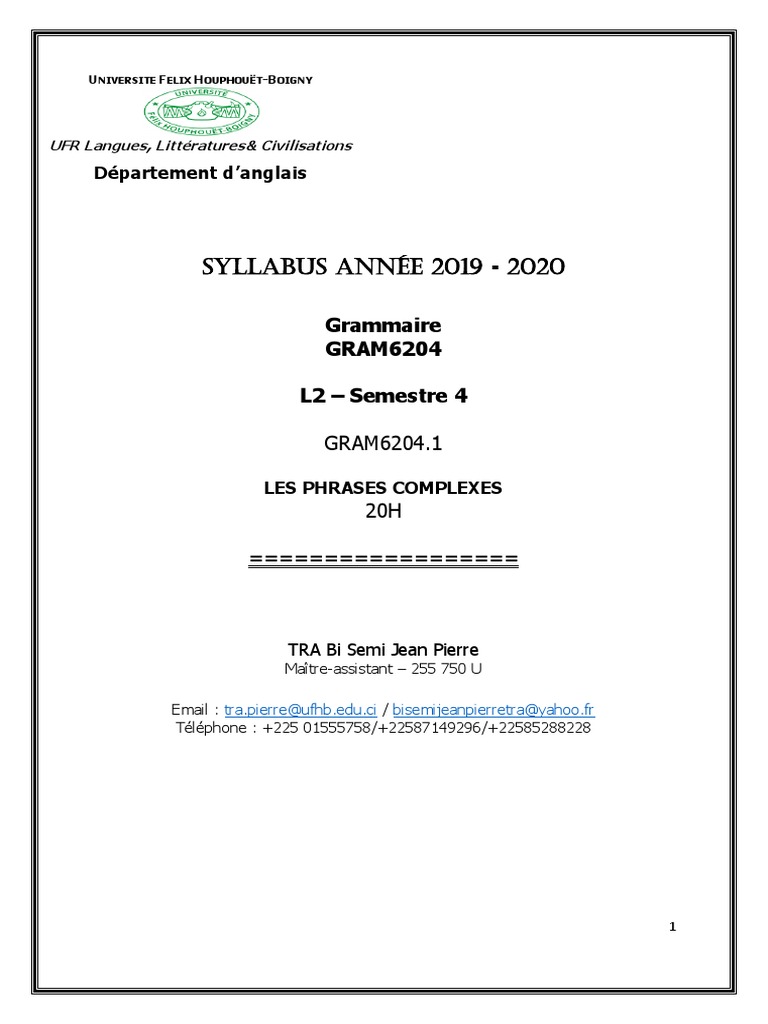 627 l2 Fascicule Grammaire | PDF | Adverb | Clause