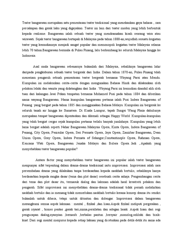 Teater Bangsawan | PDF