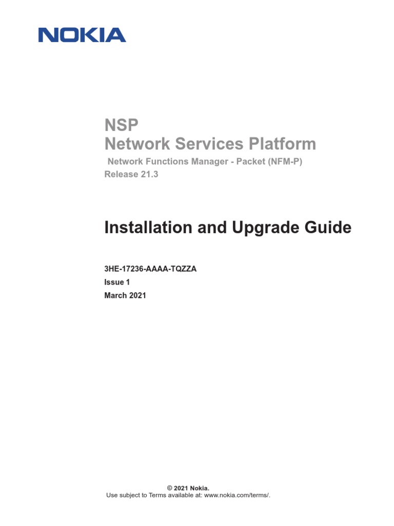 3HE17236AAAATQZZA - V1 - NSP NFM-P 21.3 Installation and Upgrade Guide ...