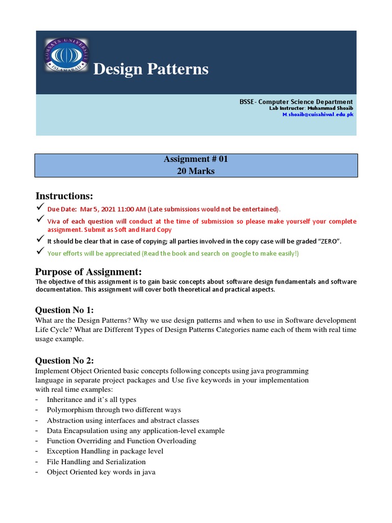Design Patterns Assignment Overview | PDF | Art
