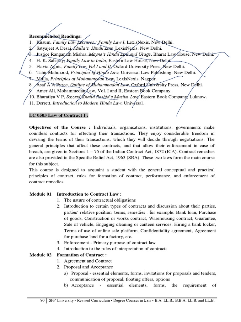 Law of Contract I Syllabus Overview | PDF | Mens Rea | Criminal Law