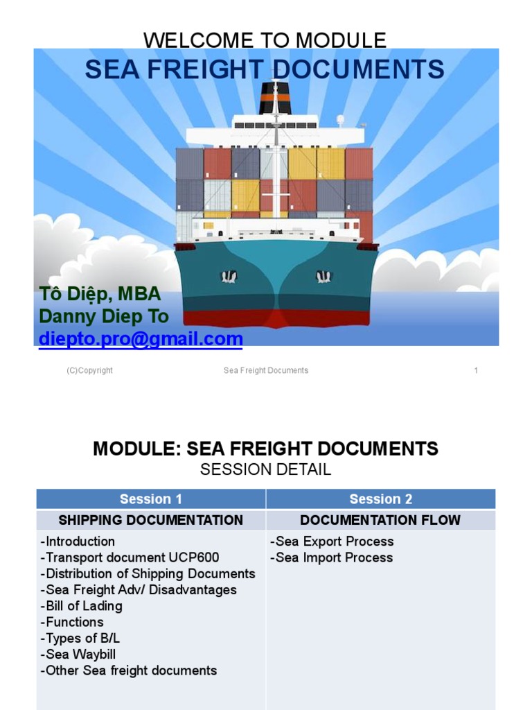 SEA FREIGHT DOCUMENTS - Sea-Docf-170810080659 | PDF | Bill Of Lading ...