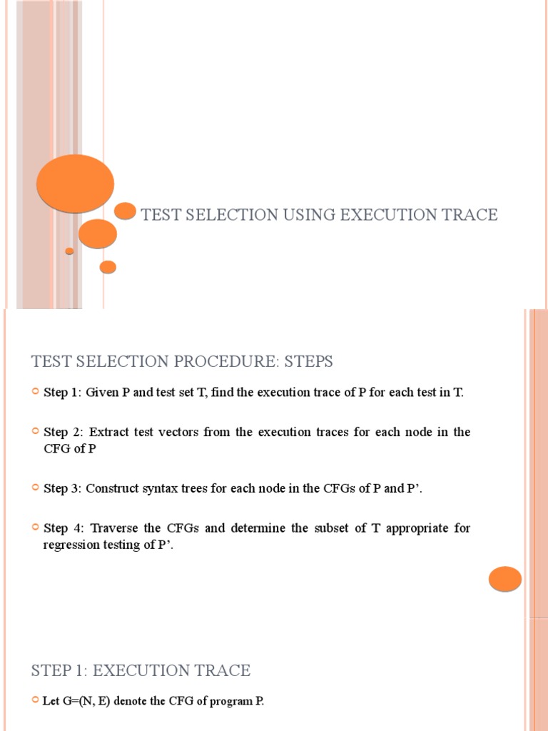 3.3.3 Test Selection Using Execution Trace | PDF | Subroutine ...