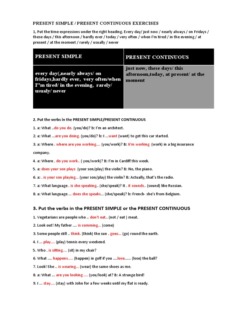 Present Simple | PDF | Foods