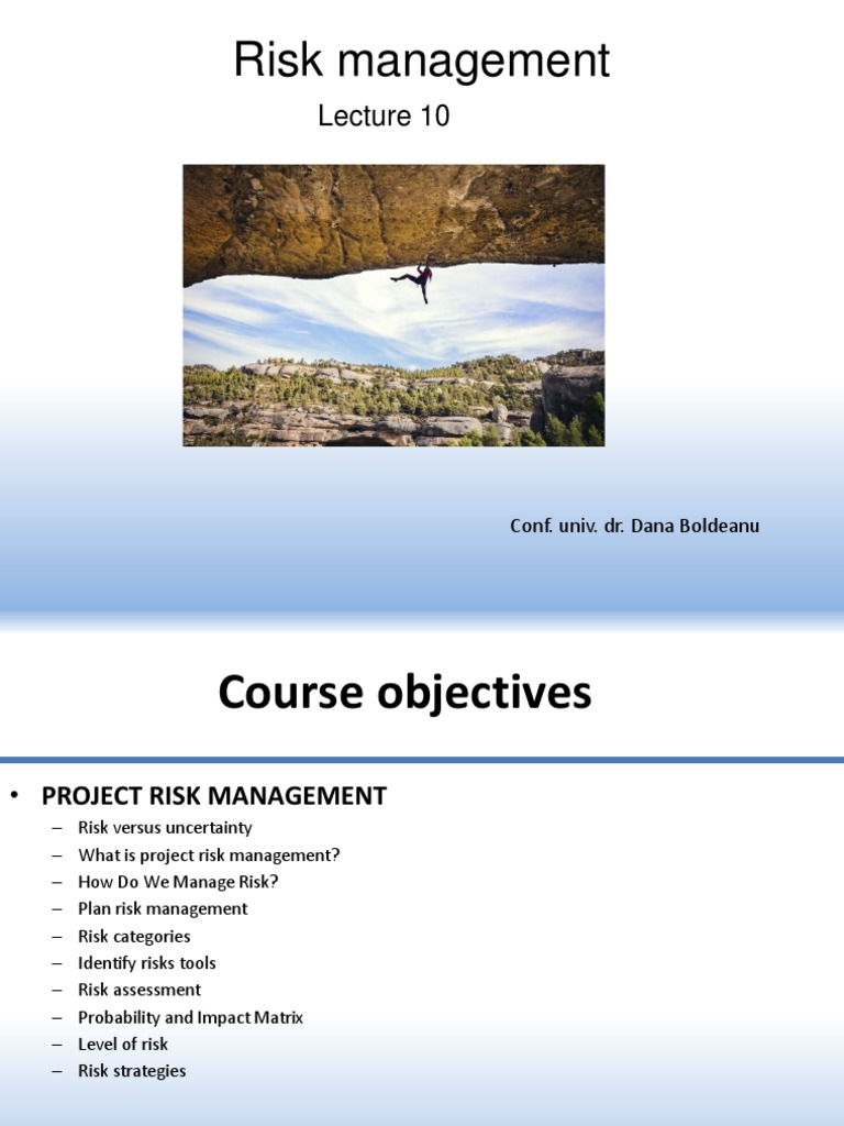 Lecture 10 - ProjectManagement - Risk | PDF | Risk | Risk Management