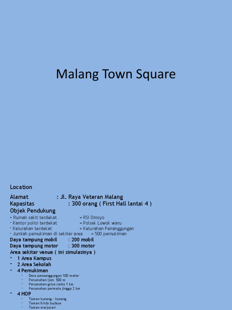 Malang Town Square | PDF