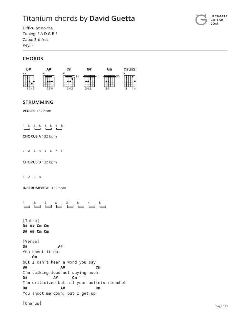 Titanium Guitar Chords No Capo